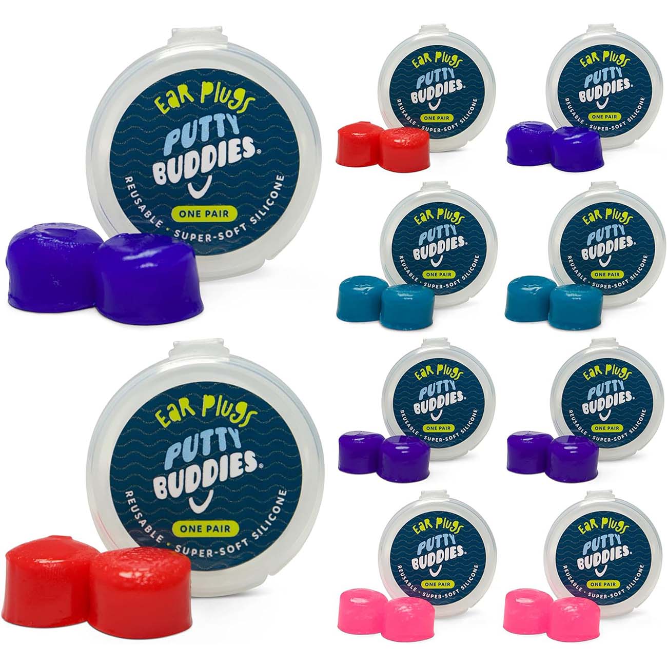 Putty Buddies Original Swimming Ear Plugs Assorted - 10 Pairs